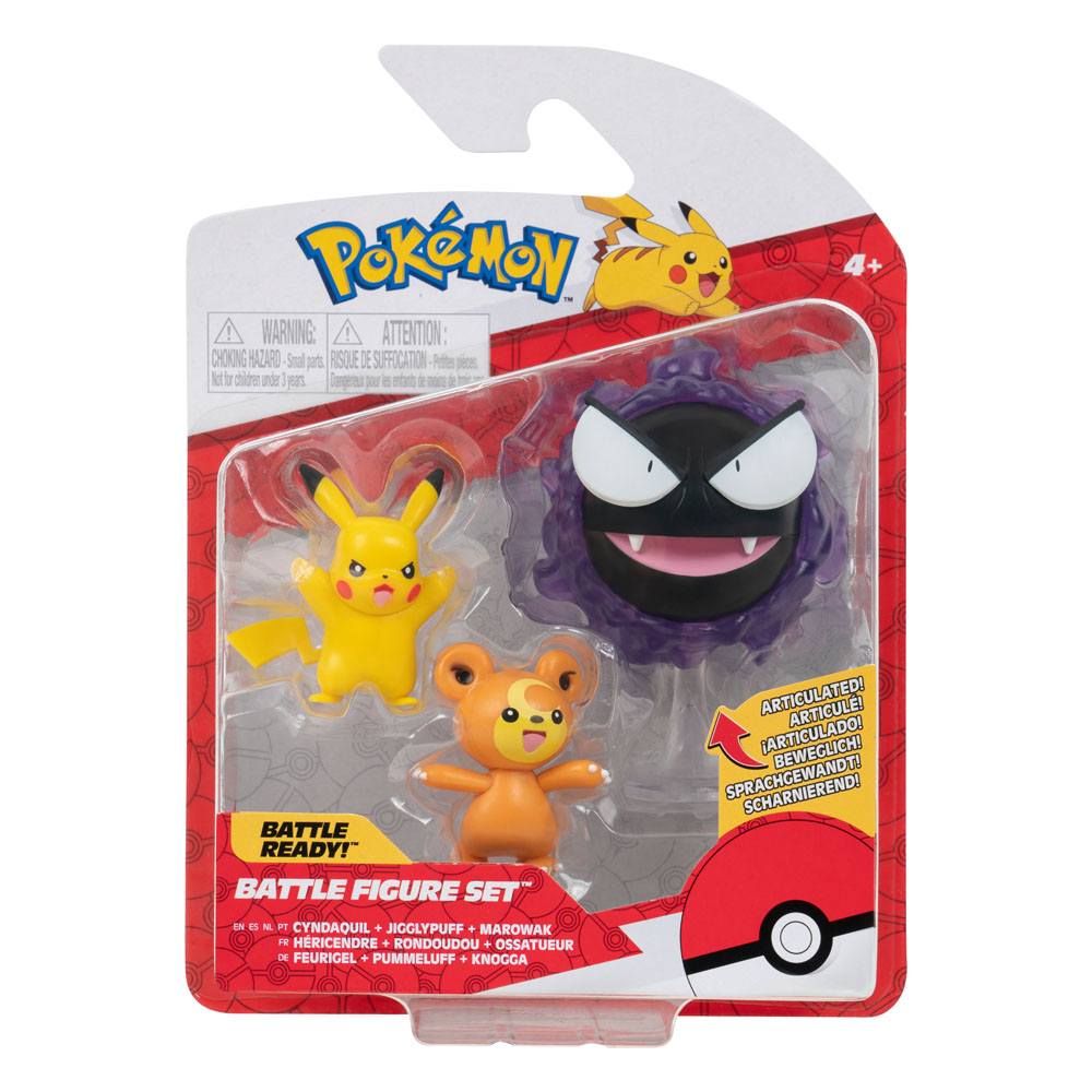 Pokemon - Battle Teddiursa, Pikachu & Gastly Figure Pack | Funko ...